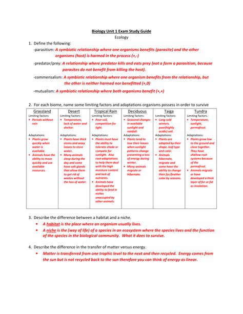 Quiz Ecological Relationships
