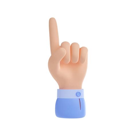 Gesto de la mano 3d con el dedo índice levantado Foto Gratis