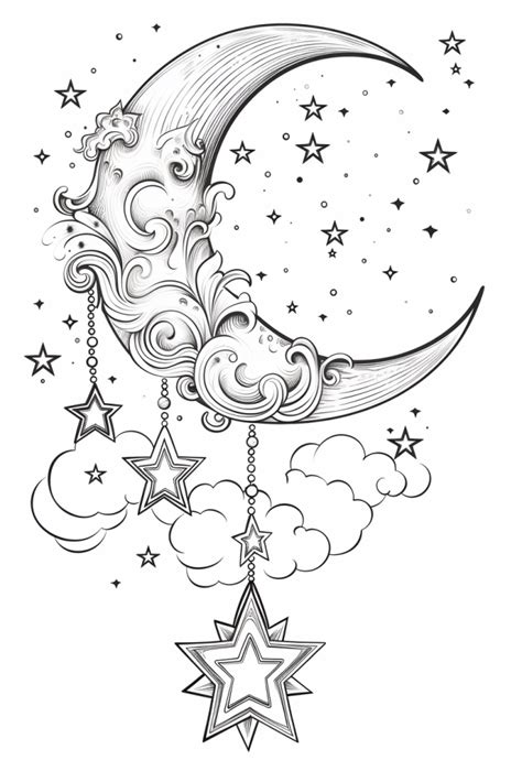 Sun Moon And Stars Coloring Page The Best Porn Website