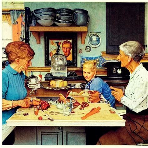 The Platonic Ideal Of Grandmas Kitchen Norman Rockwell Stable Diffusion