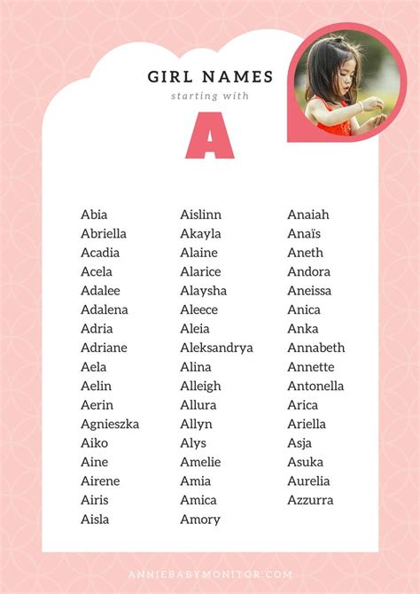 50 UNIQUE Baby Girl Names Starting With A Unique Girl Names Baby