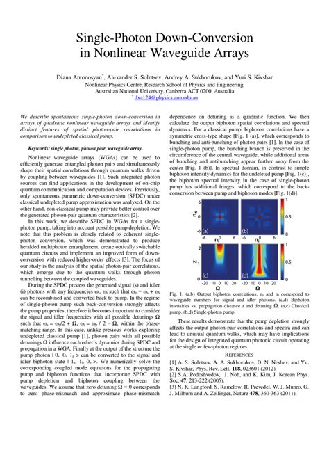 pdf single photon down conversion in nonlinear waveguide arrays