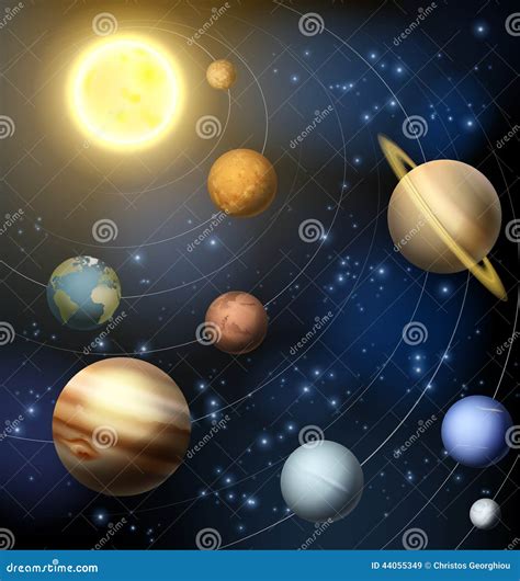 Ilustração Dos Planetas Do Sistema Solar Ilustração do Vetor