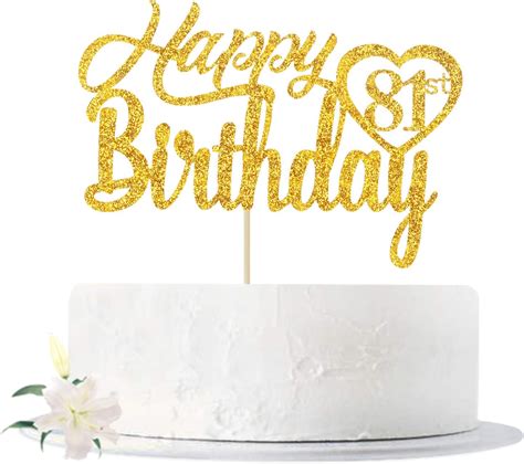 Buy Gold Glitter Happy St Birthday Cake Topper Hello Cheers To