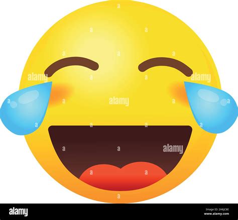 Emoji Tears Of Joy Sticker Mood Hahaha Joke Vector Isolated On White
