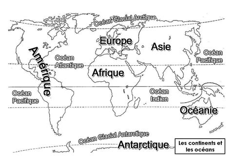 Décrypter 82 imagen carte vierge continents et océans 6ème fr