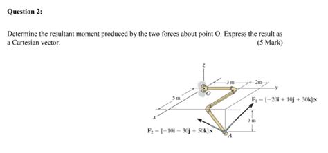 question 2 determine the resultant moment produced by the two forces about point o express the