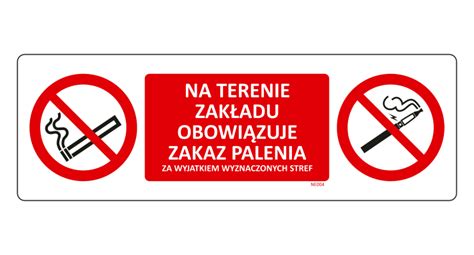 Ne005 zakaz palenia na terenie zakładu TabliceBHP