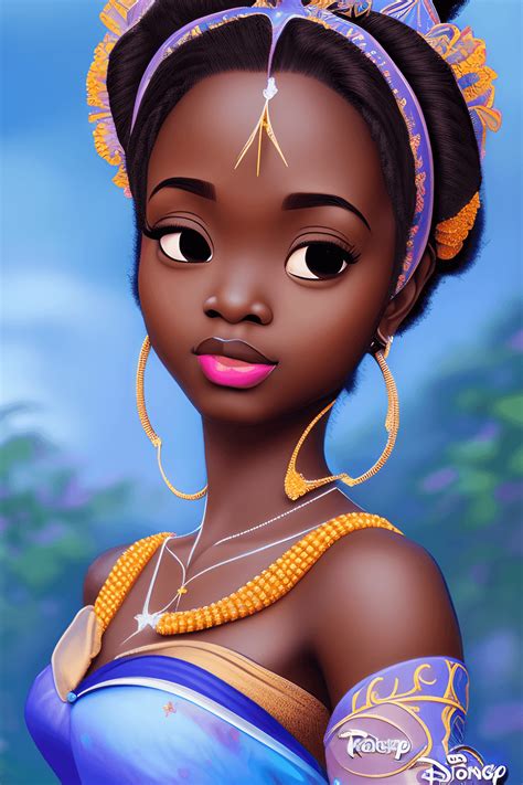Beautiful Dark Skin Disney Princess 4k 8k · Creative Fabrica