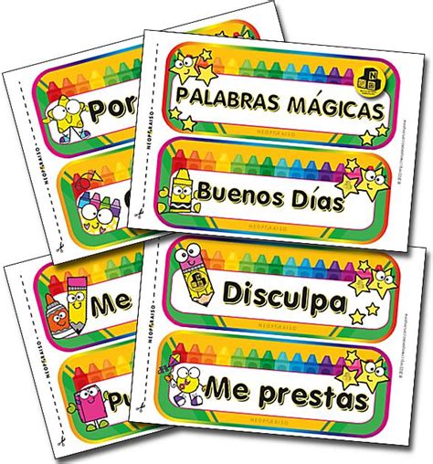 Palabras Mágicas para el Salón temática Crayola