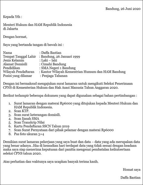 Contoh Surat Permohonan Dengan Penulisan Yang Baik Dan Benar Surat