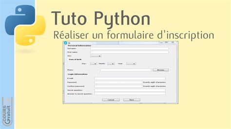 Tuto Python Tkinter réaliser un formulaire d inscription Tutoriel