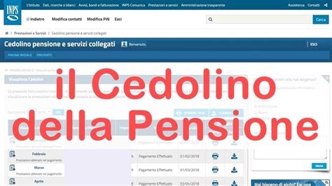 Cedolino Della Pensione Inps Online Area Riservata Ecco Come