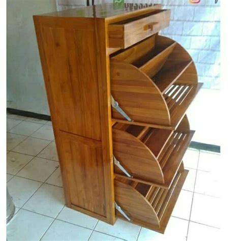 Jual Rak Sepatu Minimalis Kayu Jati Murah Shopee Indonesia