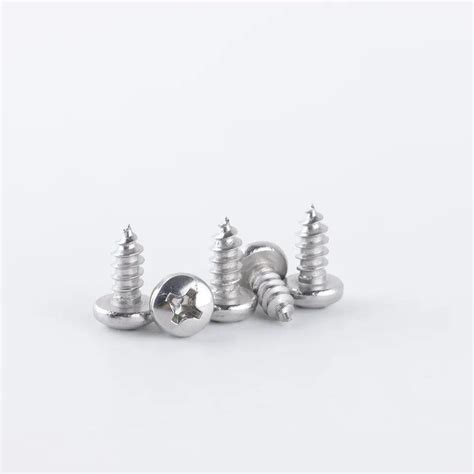 Cross Recessed Thread Pan Head Tapping Screws Of 304 Stainless Steel