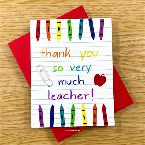 DIY Cards For Teachers Easy Handmade Teacher Card Ideas
