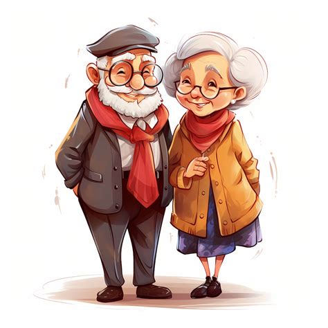 Schattige Oma En Opa Clipart Bundel Grappige Ouderen Cartoon Etsy