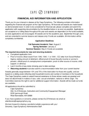 Fillable Online FINANCIAL AID INFORMATION AND APPLICATION Fax Email