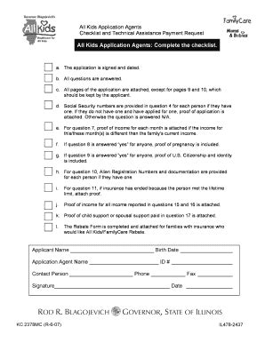 Fillable Online Dhs State Il KC2378MC Checklist Doc Dhs State Il Fax