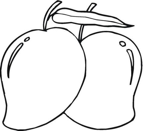 Mango Simple Para Colorear Imprimir E Dibujar ColoringOnly
