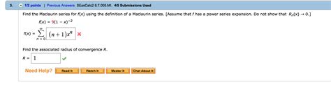 solved find the maclaurin series for f x using the
