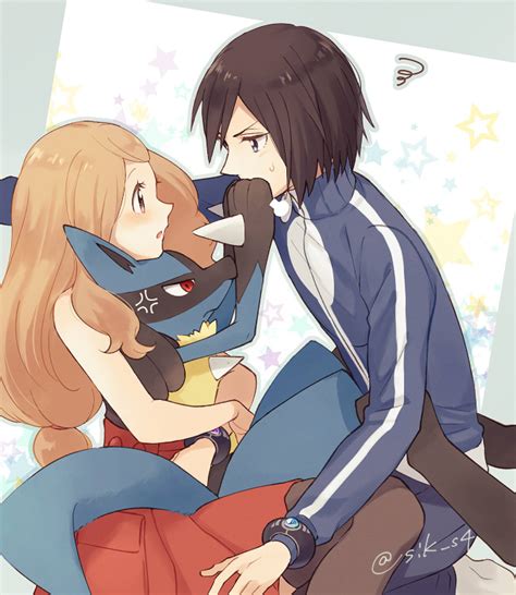Serena Lucario And Calem Pokemon And 1 More Drawn By Yairo Sik S4