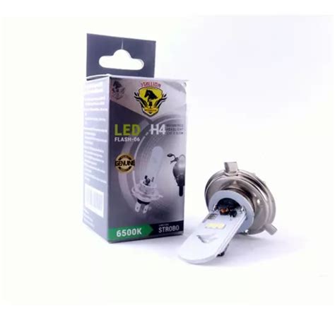 Lampada Farol Super Led H4 Moto 6500k Efeito Xenon Strobo