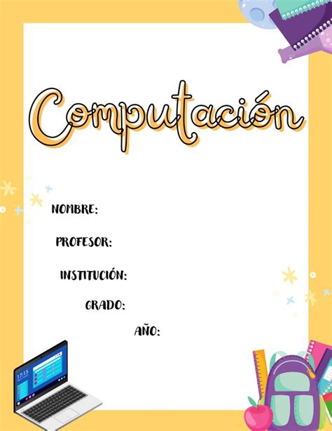 llᐈ Carátula de Computacion para Imprimir 2023 Descargar