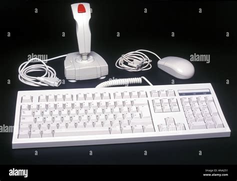 Computer Hardware Keyboard Mouse And Joystick Peripherals Stock Photo
