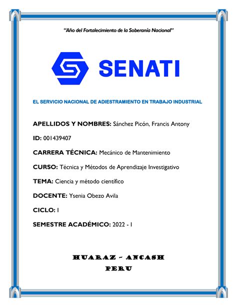 Entregable numero 2 técnica y métodos de aprendizaje senati Año del