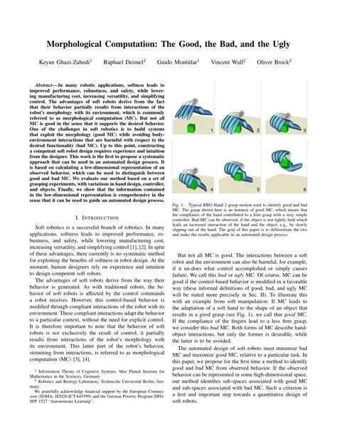 pdf morphological computation the good the bad and the ugly