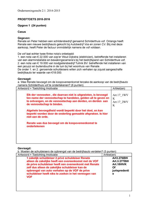 Proef Oefen Tentamen 2015 Vragen En Antwoorden PROEFTOETS 2015