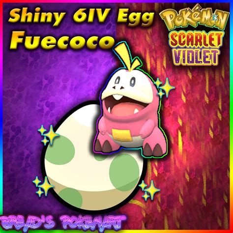 FUECOCO SHINY 6IV Starter In An Egg Pokemon Scarlet And Etsy