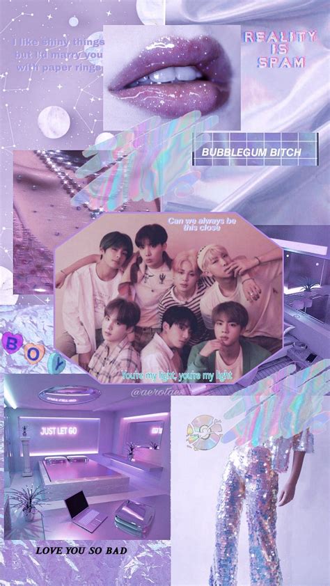 Bts Ot7 Holo Wallpaper Bts Wallpaper Purple Aesthetic Holo Wallpapers