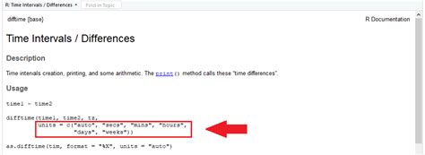 Difftime In R Examples Time Difference In Days Seconds Weeks