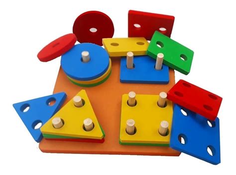 Kit 4 Brinquedos Educativos Pedagógicos De Madeira 2 Anos Frete