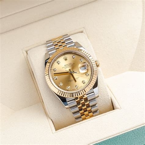 Rolex Datejust 41 Jubilee Two Tone Champagne Diamond Dial For