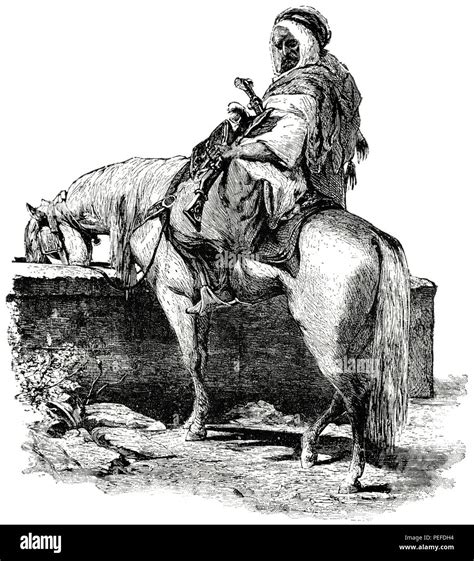 Los beduinos en el desierto de Siria de 1890 la ilustración la