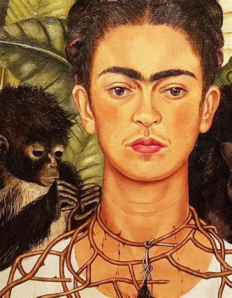 ᐈ Autorretrato con collar de espinas y colibrí Frida Kahlo 2024