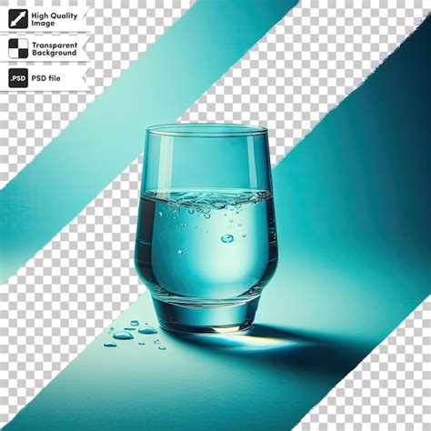 Premium PSD Psd Water Pouring Into Glass On Transparent Background
