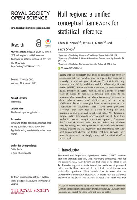 pdf null regions a unified conceptual framework for statistical inference