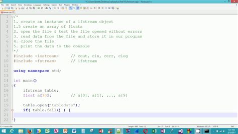 Feb 16 Lecture Part 2 File Input Using Std Ifstream YouTube