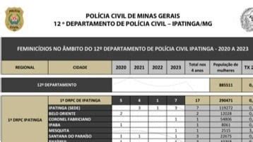 12º Departamento de Polícia da região de Ipatinga divulga dados de