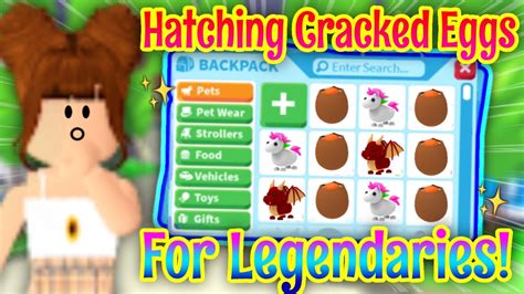 Hatching Cracked Eggs To Get Legendary Pets In Adopt Me Roblox Adopt
