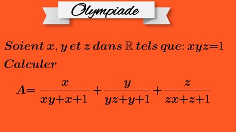 Olympiade Maths Pour La Me Ann E Du Coll Ge Youtube