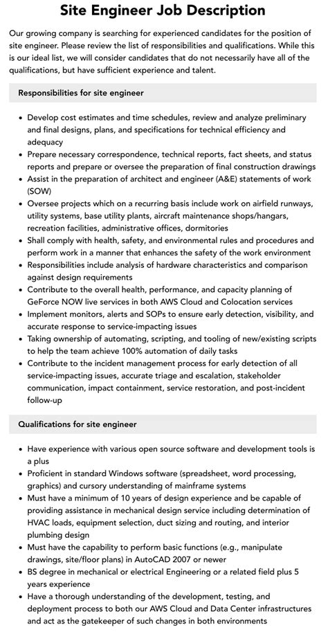 Interior Design Site Engineer Job Description Psoriasisguru