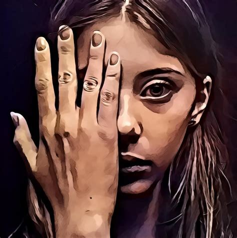 Woman Covering Her Face By Her Hand Hands On Face Face Drawing
