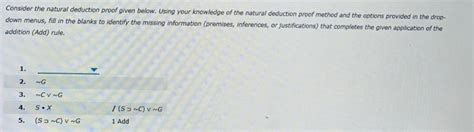 solved consider the natural deduction proof given below