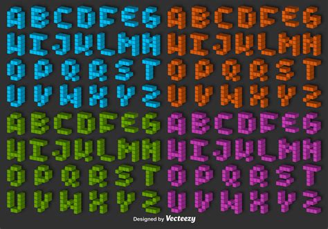 Ensemble Vectoriel 3D Pixel Alphabet 110368 Art Vectoriel Chez Vecteezy