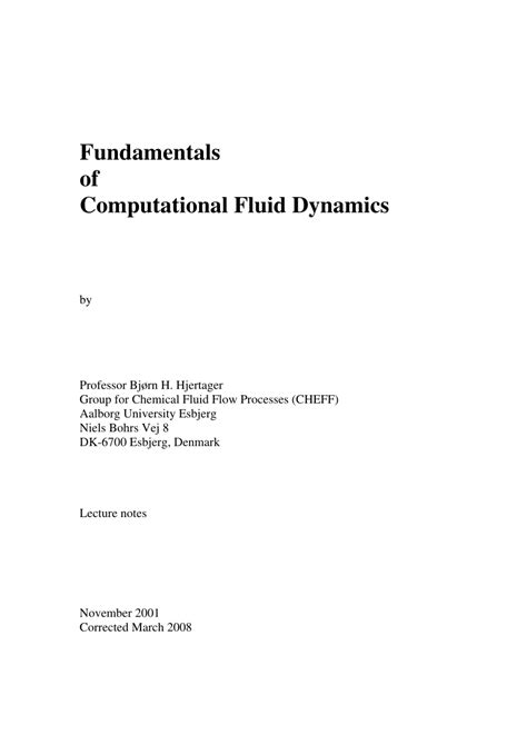 pdf fundamentals of computational fluid dynamics